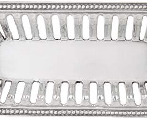 Wilton Armetale Flutes and Pearls Bread Serving Basket, 15-Inch-by-7.25-Inch Silver 15" x 7.25"