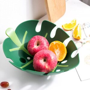 NUOBESTY Palm Leaves Plastic Snack Tray Summer Serving Platter Tropical Party Candy Fruit Plate Tea Coffee Food Dish for Jingle Beach Luau Hawaii Party Supplies Favors