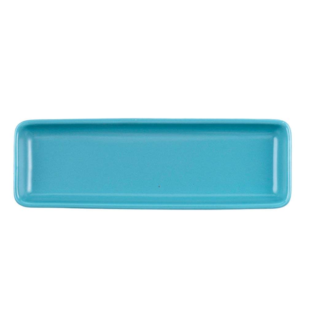 Amosfun Porcelain Platters Rectangular Serving Trays Porcelain Platter Snack Sushi Food Holder Storage Tray Dish for Parties (Blue)