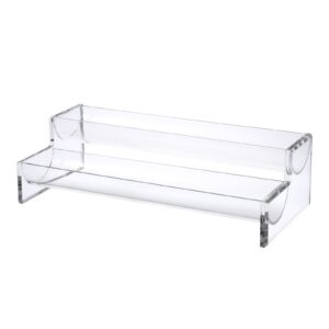 kvmorze 8.7" clear cracker serving tray, transparent macaron display tray, rectangular cracker holder for serving trays, food display cracker serving tray stand for home (u shape 2-tier acrylic)