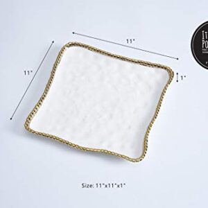 Pampa Bay Golden Salerno Porcelain Square Serving Platter