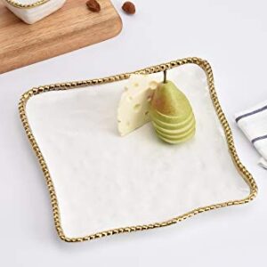 Pampa Bay Golden Salerno Porcelain Square Serving Platter