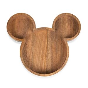 picnic time disney mickey mouse shaped serving tray, charcuterie board, (mango wood) 12 x 13.8 x 1.8