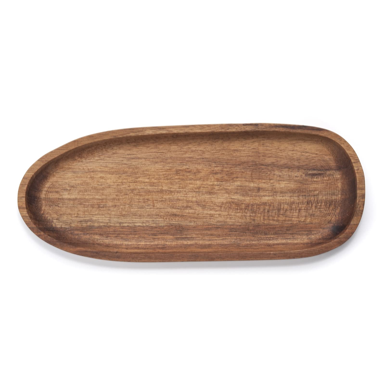 DECRAFTS Wooden Serving Platter Plates Acacia Wood Serving Tray for Snacks Bread Fruit Salad Cheese Board (11.8x4.7x0.8 inch)