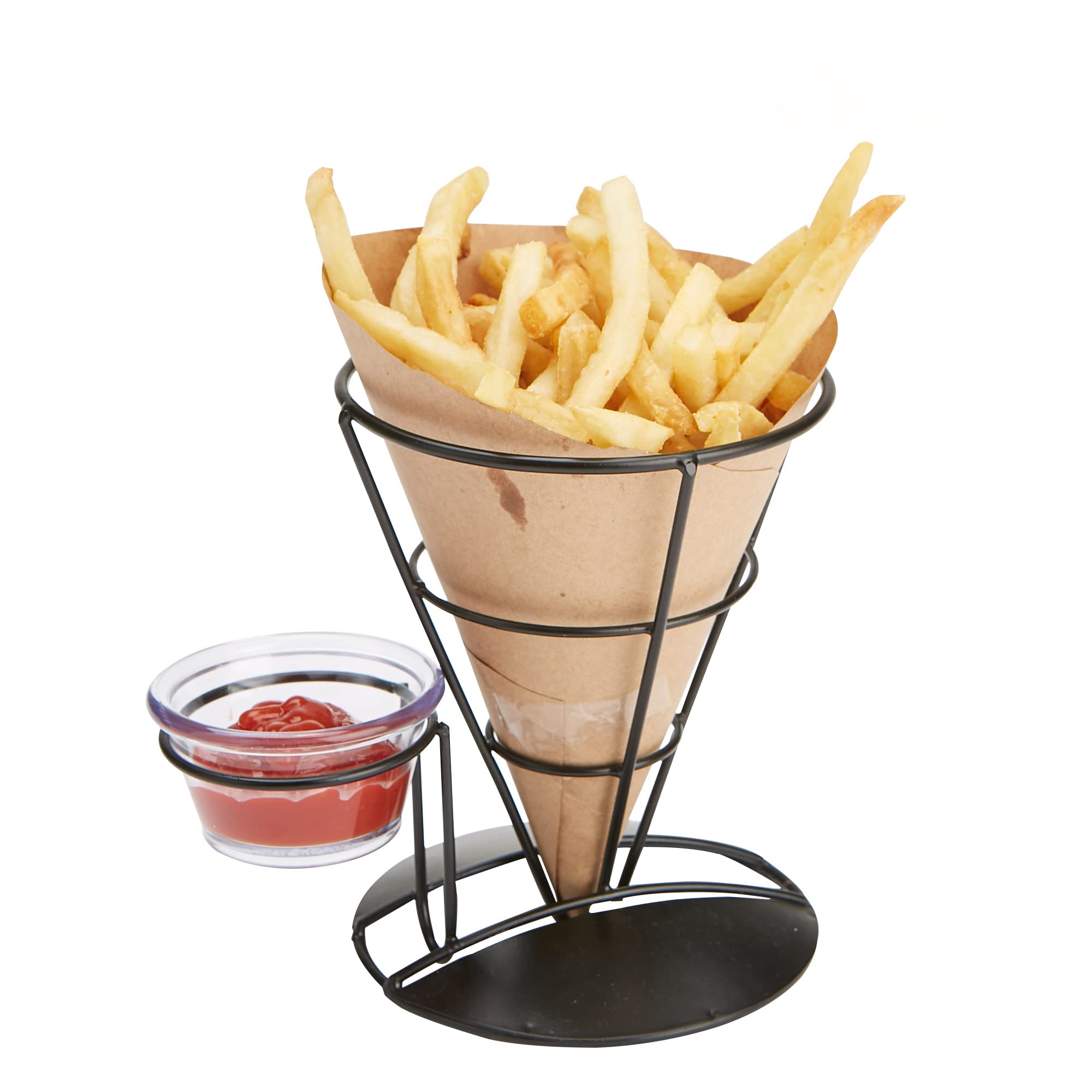 Mind Reader French Fry, Countertop Organizer, Kitchen Ketchup Holder, Metal, L x 5.31" W x 6.3" H, Set of, 5.25" x 6.75", Black