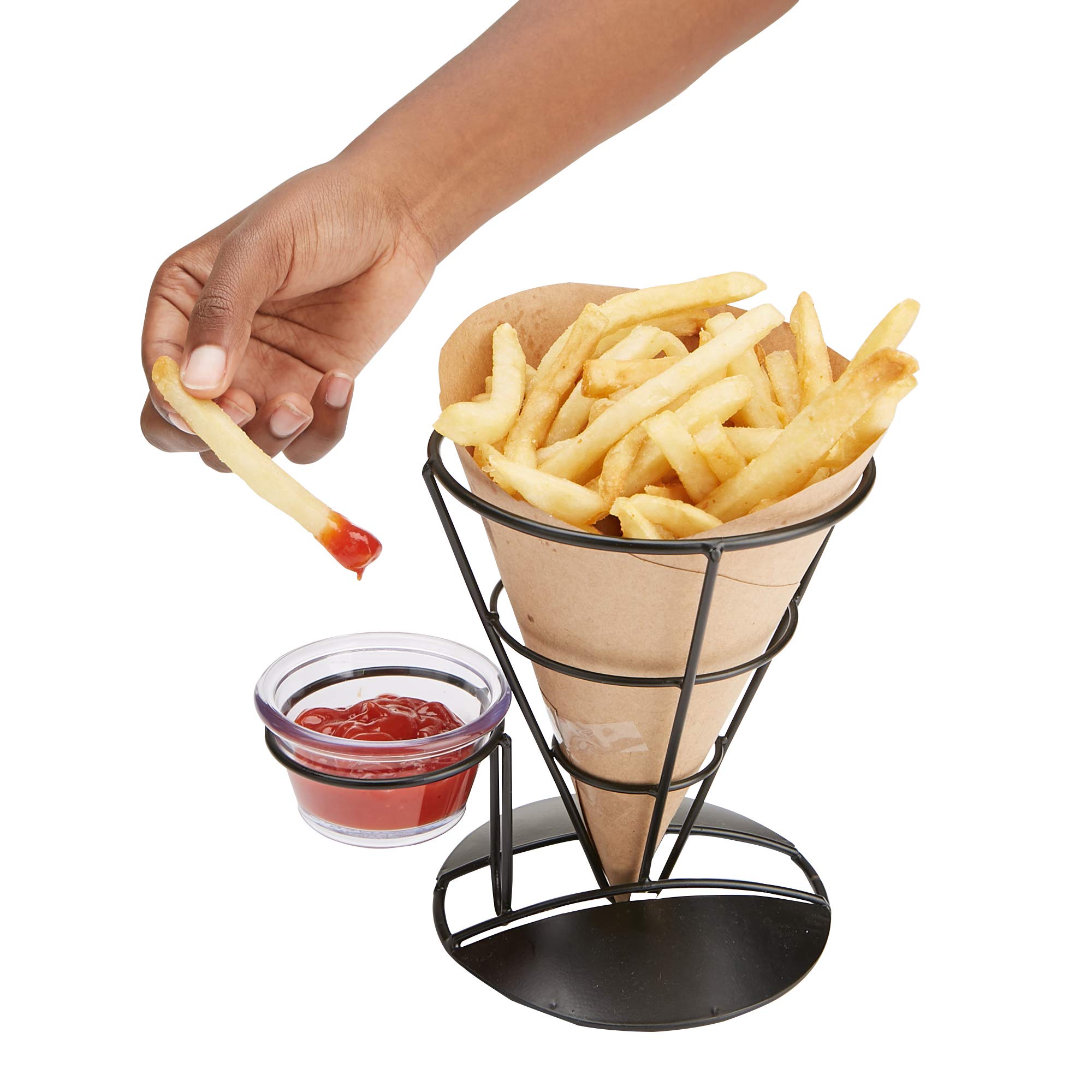 Mind Reader French Fry, Countertop Organizer, Kitchen Ketchup Holder, Metal, L x 5.31" W x 6.3" H, Set of, 5.25" x 6.75", Black