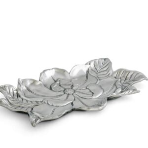 Arthur Court Designs Aluminum Magnolia Flower Tray 8 inch X 13.5 inch