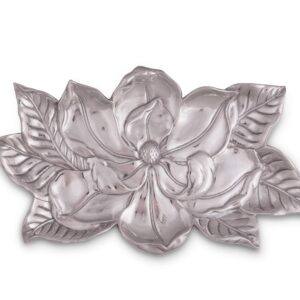 Arthur Court Designs Aluminum Magnolia Flower Tray 8 inch X 13.5 inch