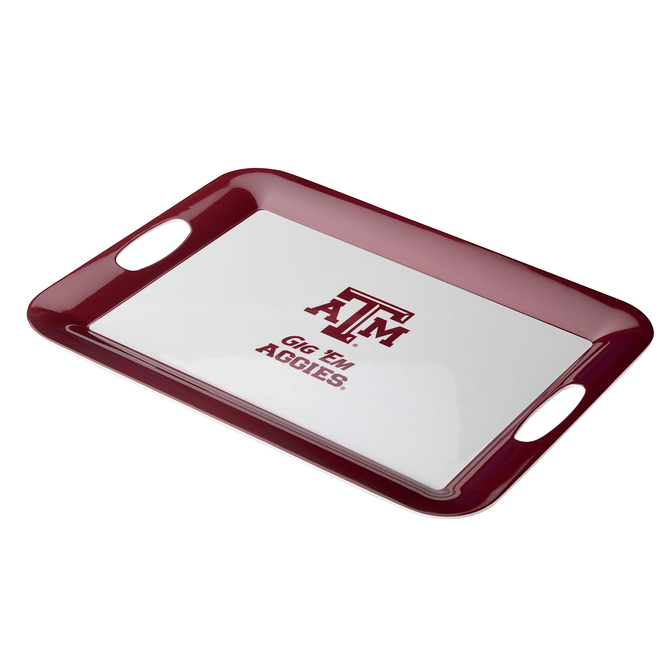 College Kitchen Collection Texas A&M University Serving Tray / Party Platter / Food Appetizer Serveware - 12.5 Inch, White