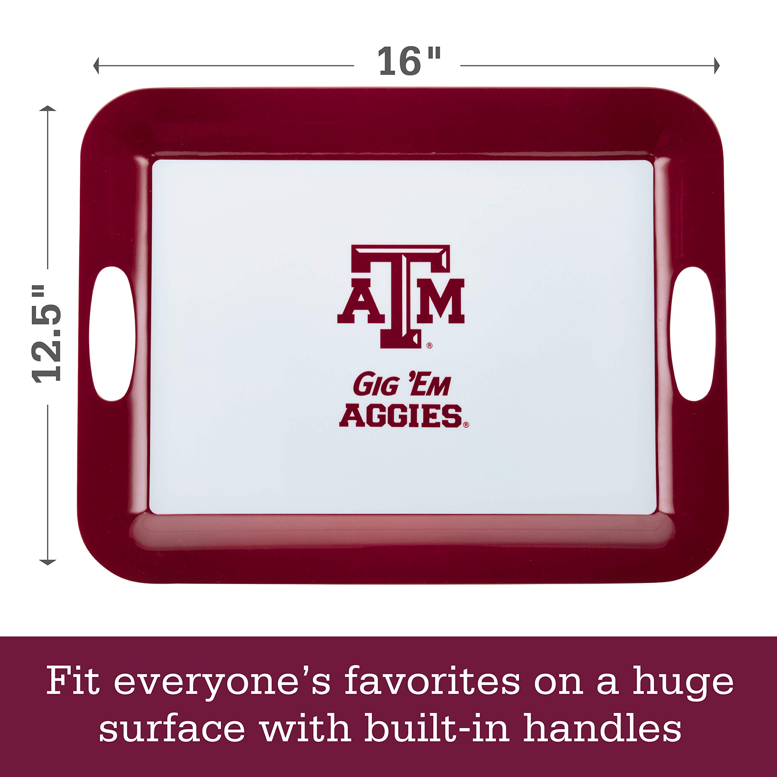 College Kitchen Collection Texas A&M University Serving Tray / Party Platter / Food Appetizer Serveware - 12.5 Inch, White