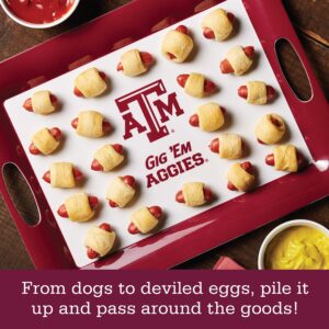 College Kitchen Collection Texas A&M University Serving Tray / Party Platter / Food Appetizer Serveware - 12.5 Inch, White