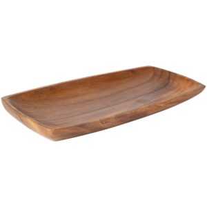 home essentials 92656 rectangular acacia wood tray, 13-inch length