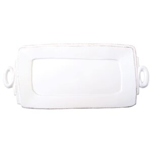 vietri lastra white collection italian serveware sets (handled rectangular platter)