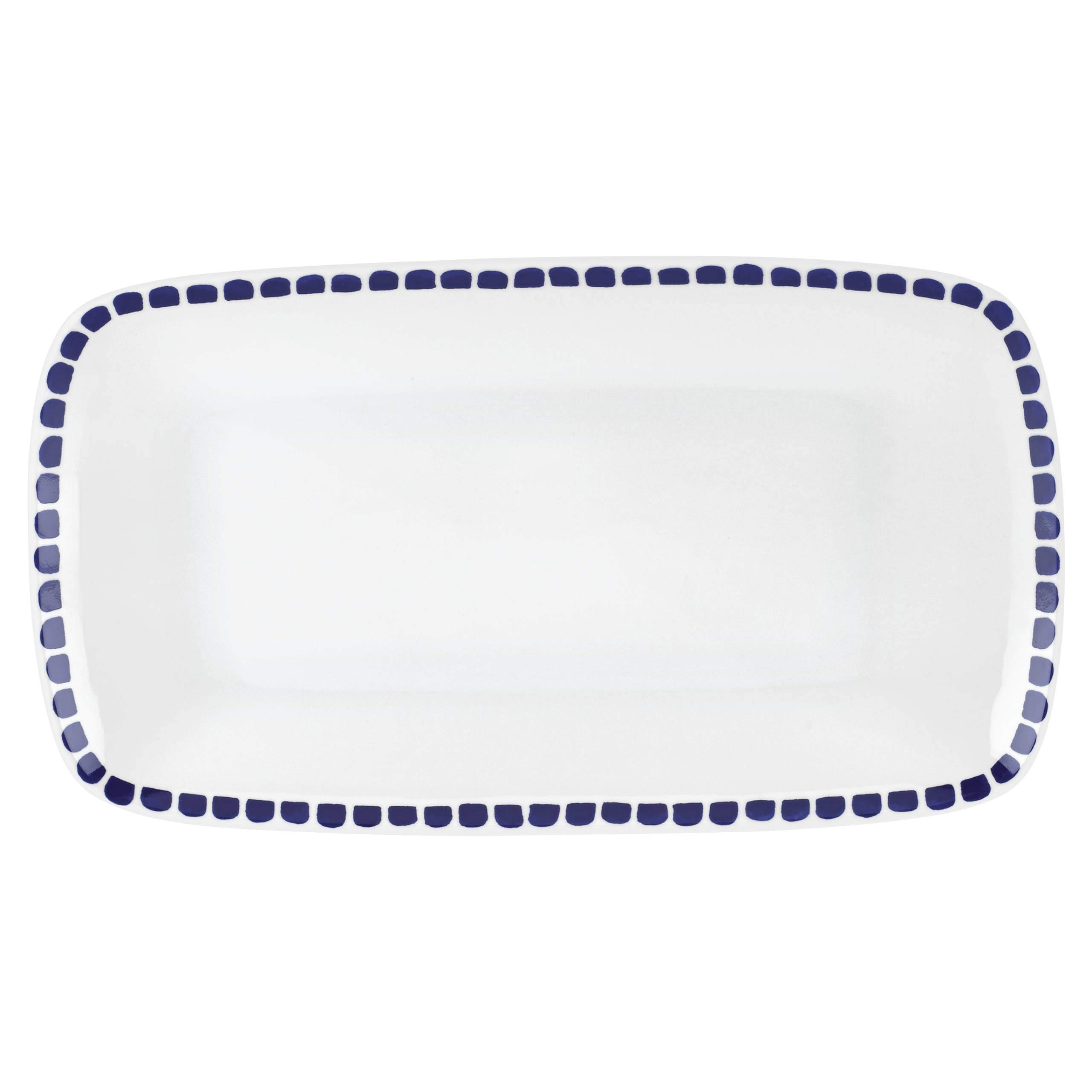 Kate Spade New York Charlotte Street Hors D'Oeuvres Tray, 2.15 LB, Blue