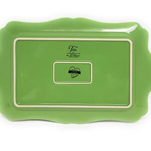 Temp-tations 11"x7" Cookie Sheet, Platter, Shallow Tray or Replacement Lid-It (Mila, Moroccan Green)