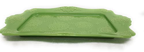 Temp-tations 11"x7" Cookie Sheet, Platter, Shallow Tray or Replacement Lid-It (Mila, Moroccan Green)