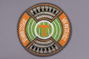 magnolia lane university of tennessee the volunteers football stadium heavyweight melamine round platter, 13.5-inch diameter, kitchen accessories