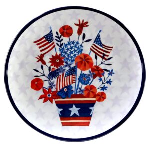 certified international stars & stripes melamine round platter 14-inch diamter