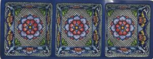 prepara 3 tray, three sections, blue azteca