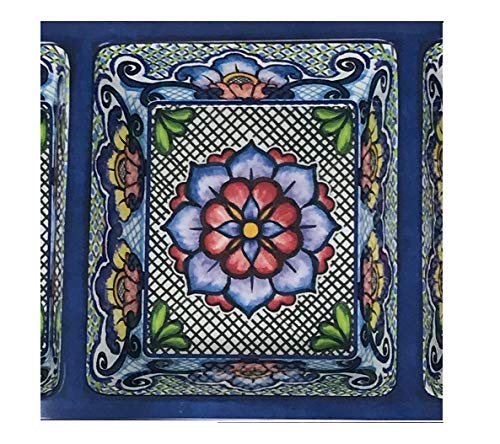 Prepara 3 Tray, Three Sections, Blue Azteca