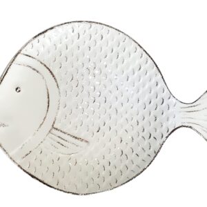 Sigrid Olsen Melamine Fish Serving Platter, 14 inches by 11 inches, White, 14x11