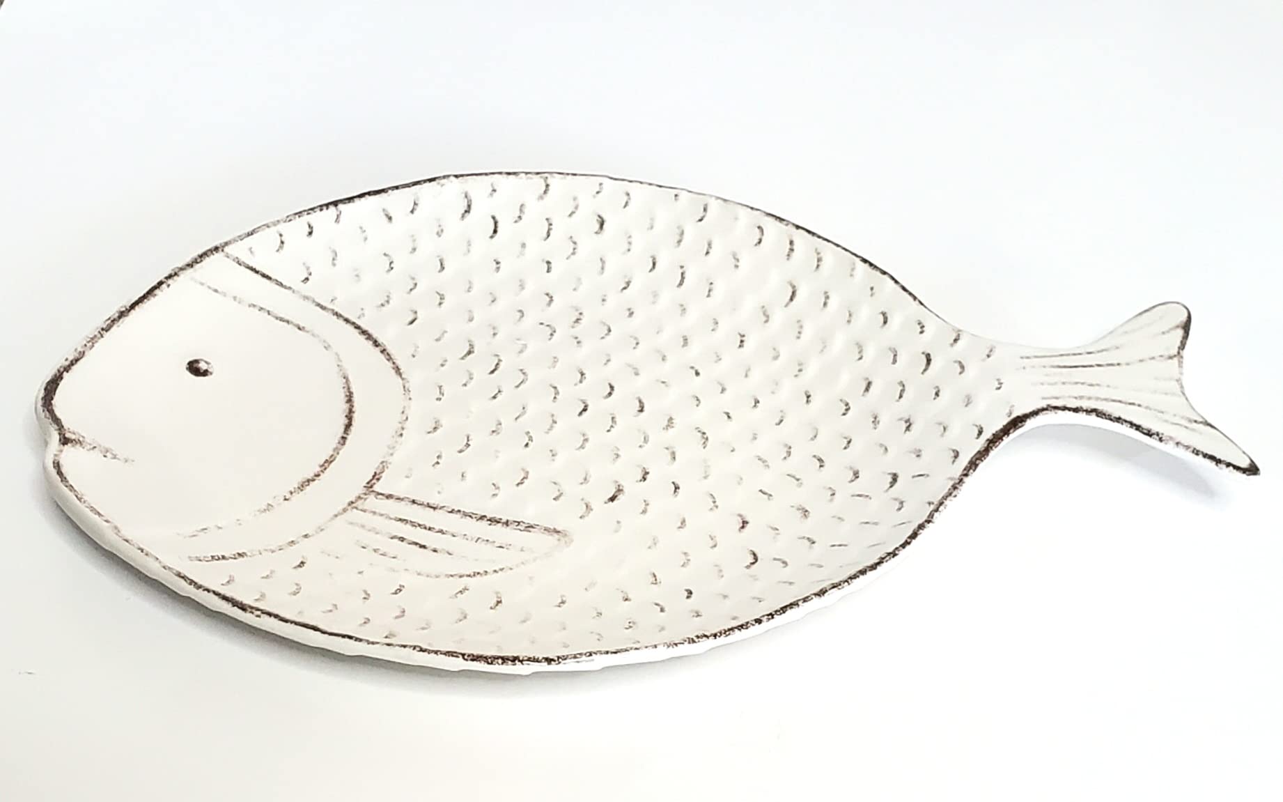 Sigrid Olsen Melamine Fish Serving Platter, 14 inches by 11 inches, White, 14x11