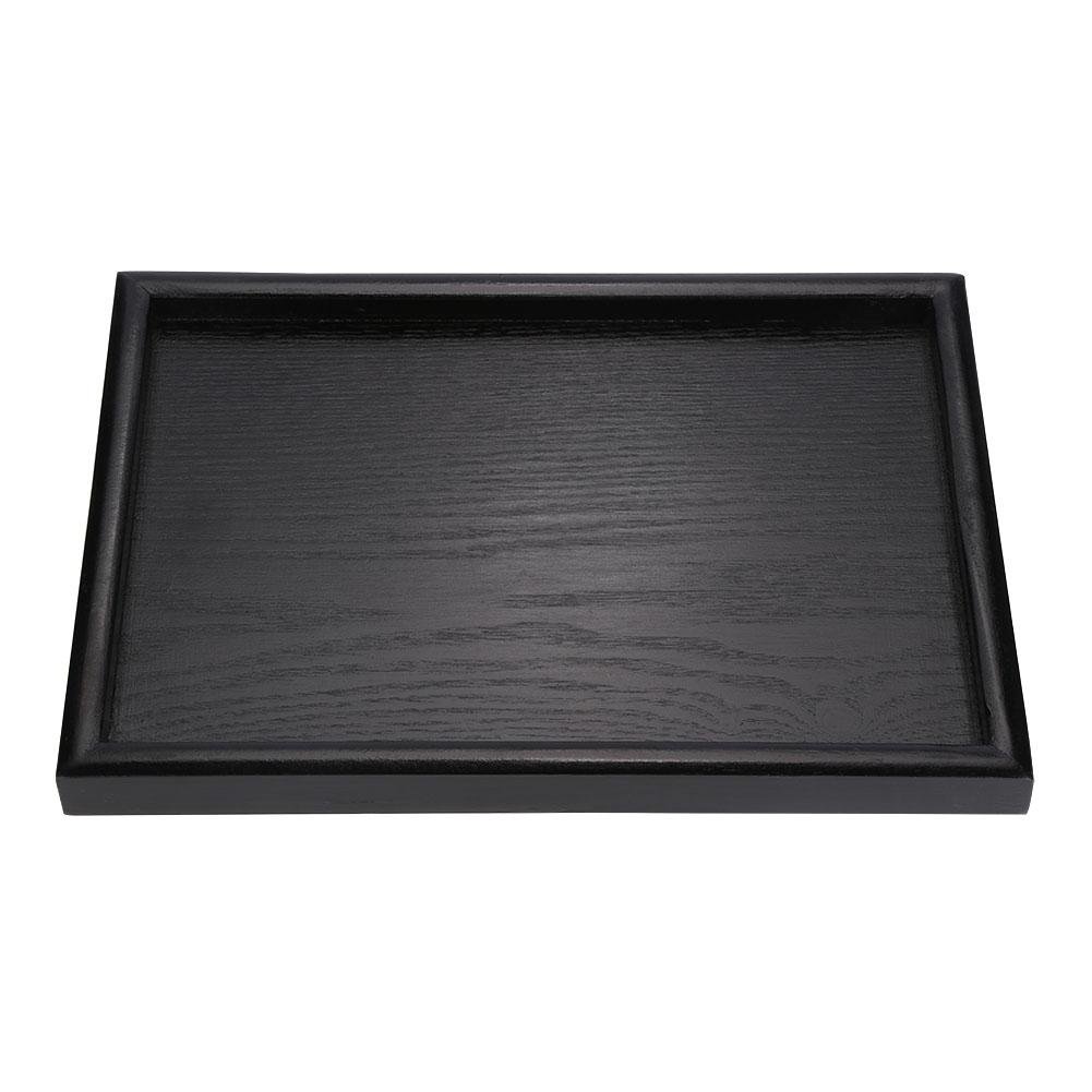 Dioche Wood Tea Tray, Rectangle Shape Solid Wooden Tea Coffee Snack Food Meals Serving Tray Plate Restaurant Trays(30 * 20 * 2cm)