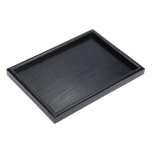 Dioche Wood Tea Tray, Rectangle Shape Solid Wooden Tea Coffee Snack Food Meals Serving Tray Plate Restaurant Trays(30 * 20 * 2cm)