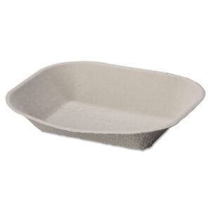 chinet 10405ct savaday molded fiber food tray, 9 x 7, beige, 250/bag, 500/carton