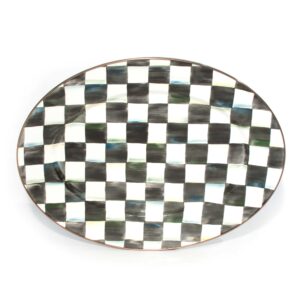 mackenzie-childs courtly check enamel oval platter - medium