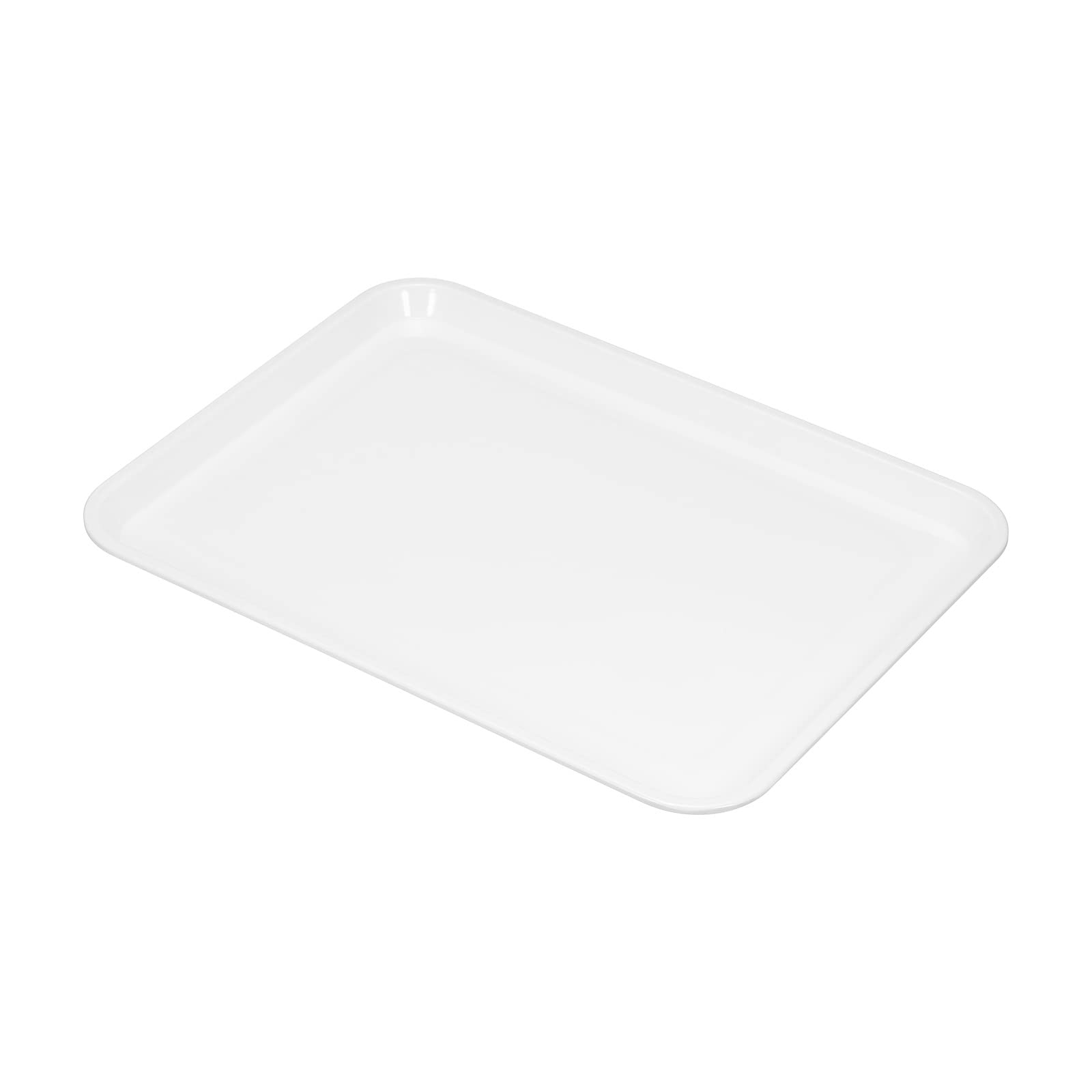 PATIKIL 12x8 Fast Food Tray, Plastic Reusable Recyclable Multi-Purpose Rectangle Serving Tray for Restaurant Home Kitchen, White