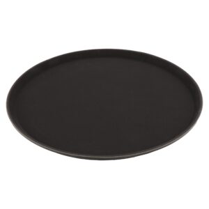 G.E.T. NS-1600-BK BPA-Free Non-Slip Plastic Round Serving Tray, 16", Black