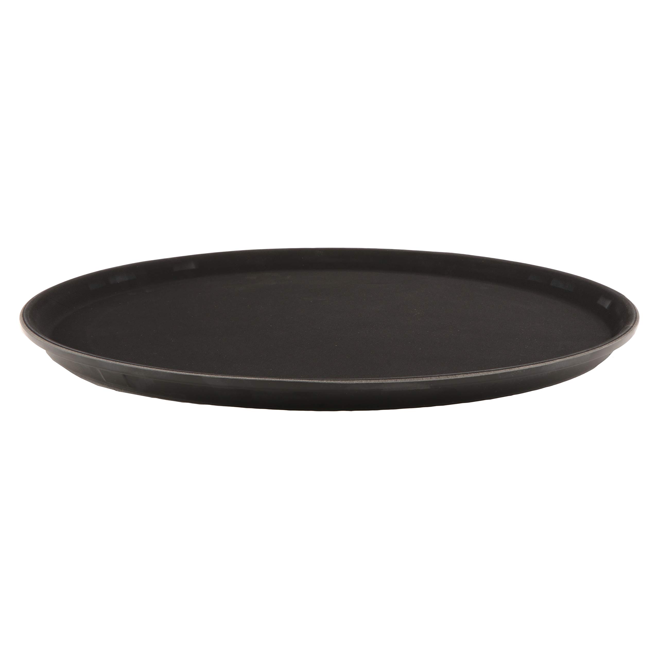 G.E.T. NS-1600-BK BPA-Free Non-Slip Plastic Round Serving Tray, 16", Black