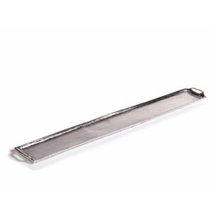 40" long raw nickel serving tray, silver