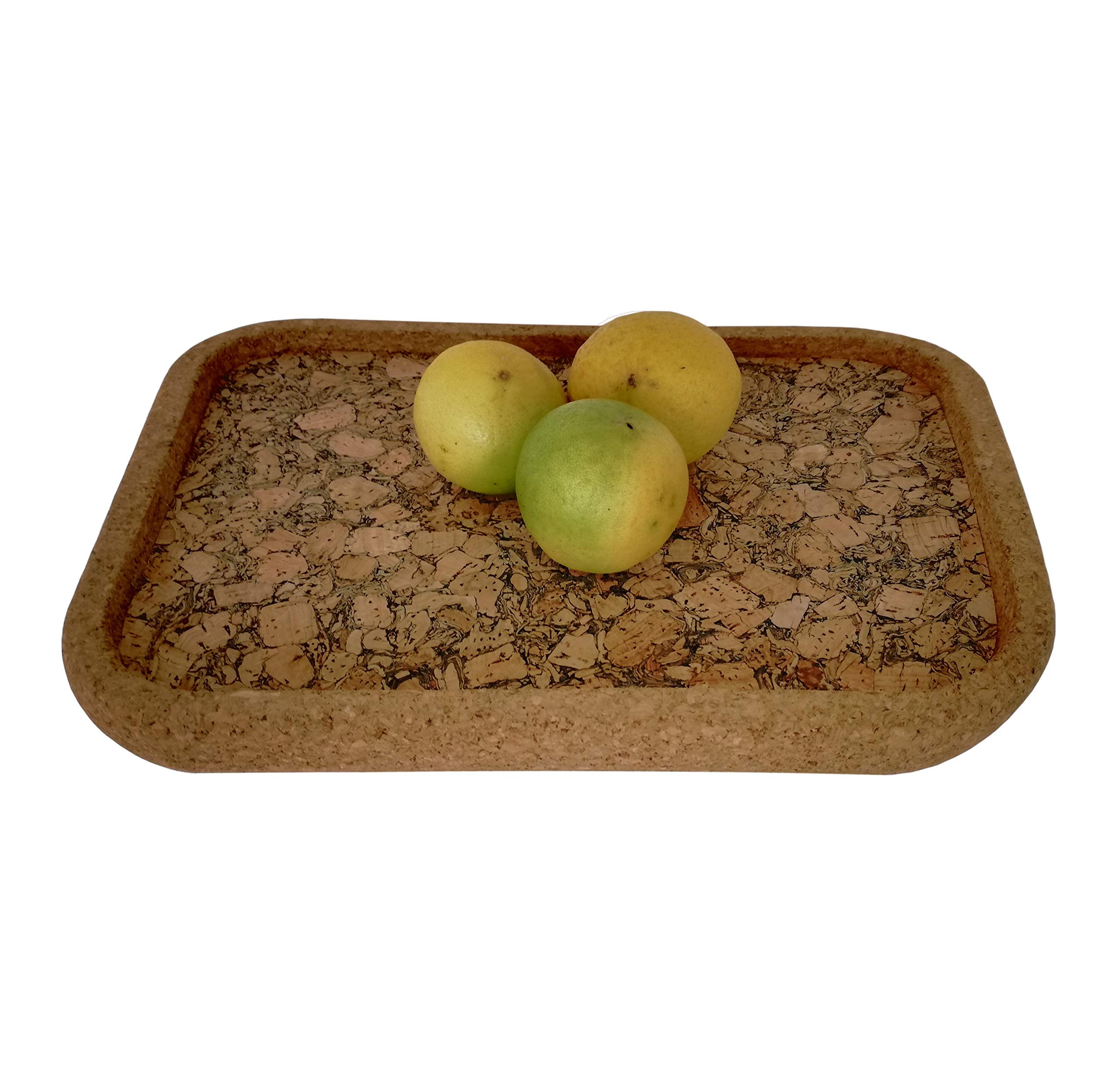 FixtureDisplays® 11.5"W x 0.7"H x 8.6"D Marble Cork Tray, Rectangular Serving Tray 21332-NPF