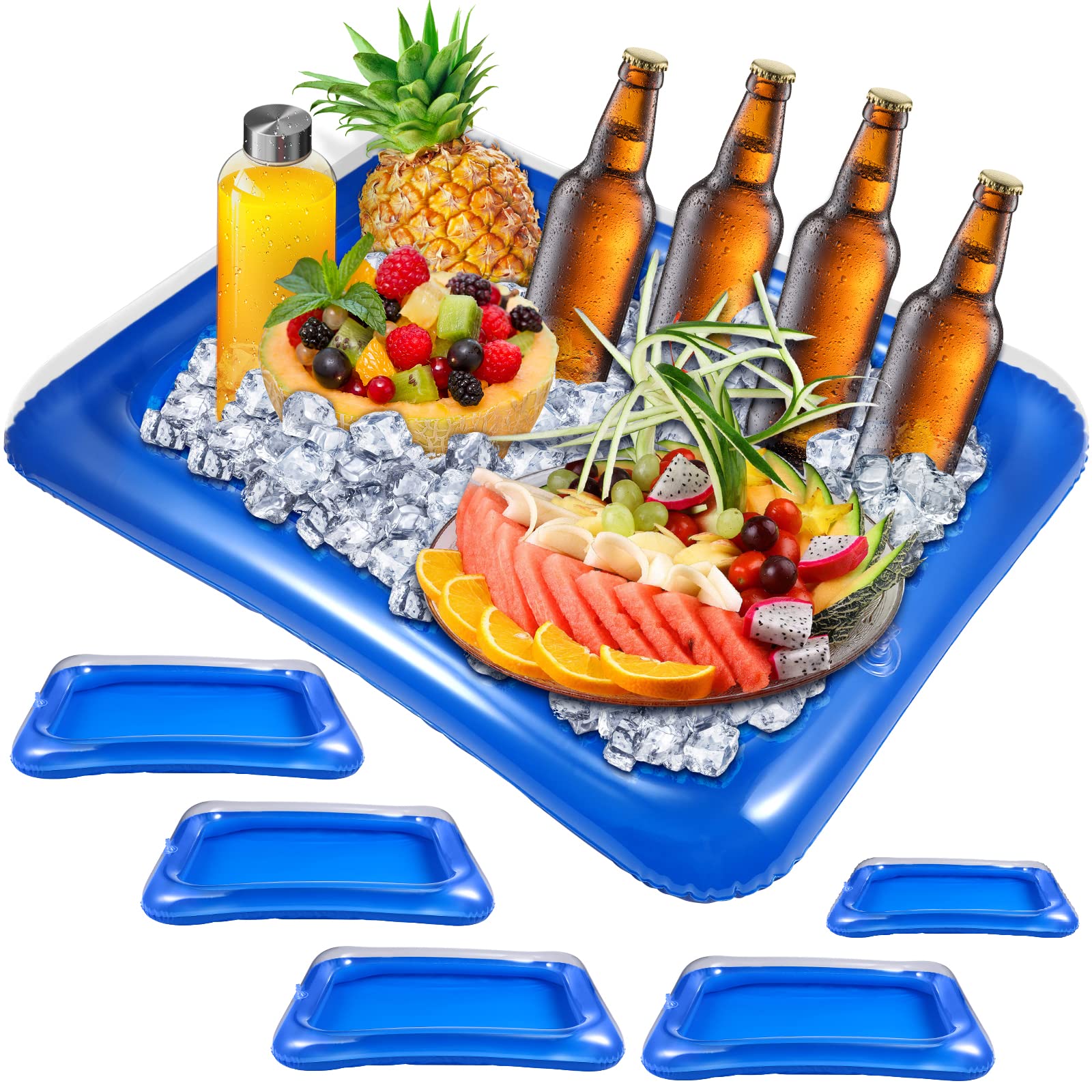 Cabilock Inflatable Serving Bar Coolers for Parties Ice Tray Food Drink Containers Food Drinks Buffet Server Tray for Indoor Outdoor Party