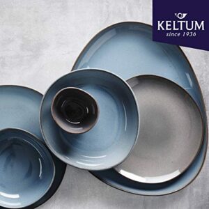 Keltum Smokey Blue Glazed Stoneware Serving Plate, 15"