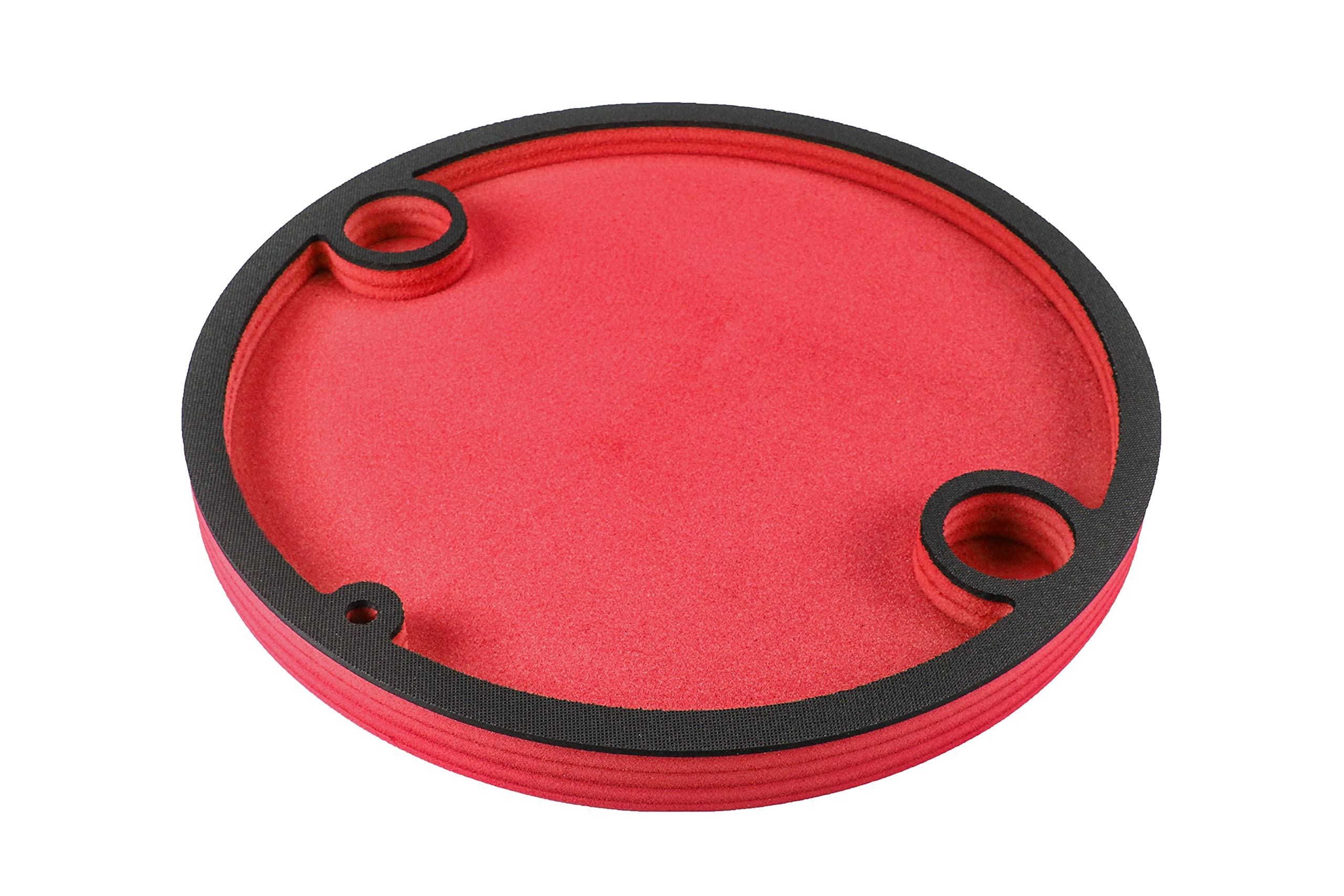 Polar Whale Floating Breakfast Table Serving Buffet Red and Black Round Tray Drink Holders for Swimming Pool Beach Party Float Lounge Refreshment Durable Foam UV Resistant with Cup Holders 24 Inches