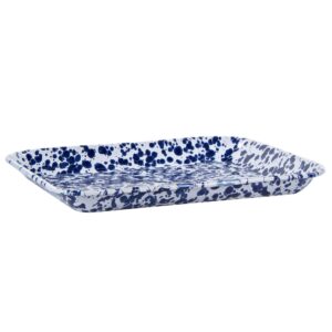 Golden Rabbit Enamelware - Cobalt Swirl Pattern - Set of 2 - Quarter Sheet Trays