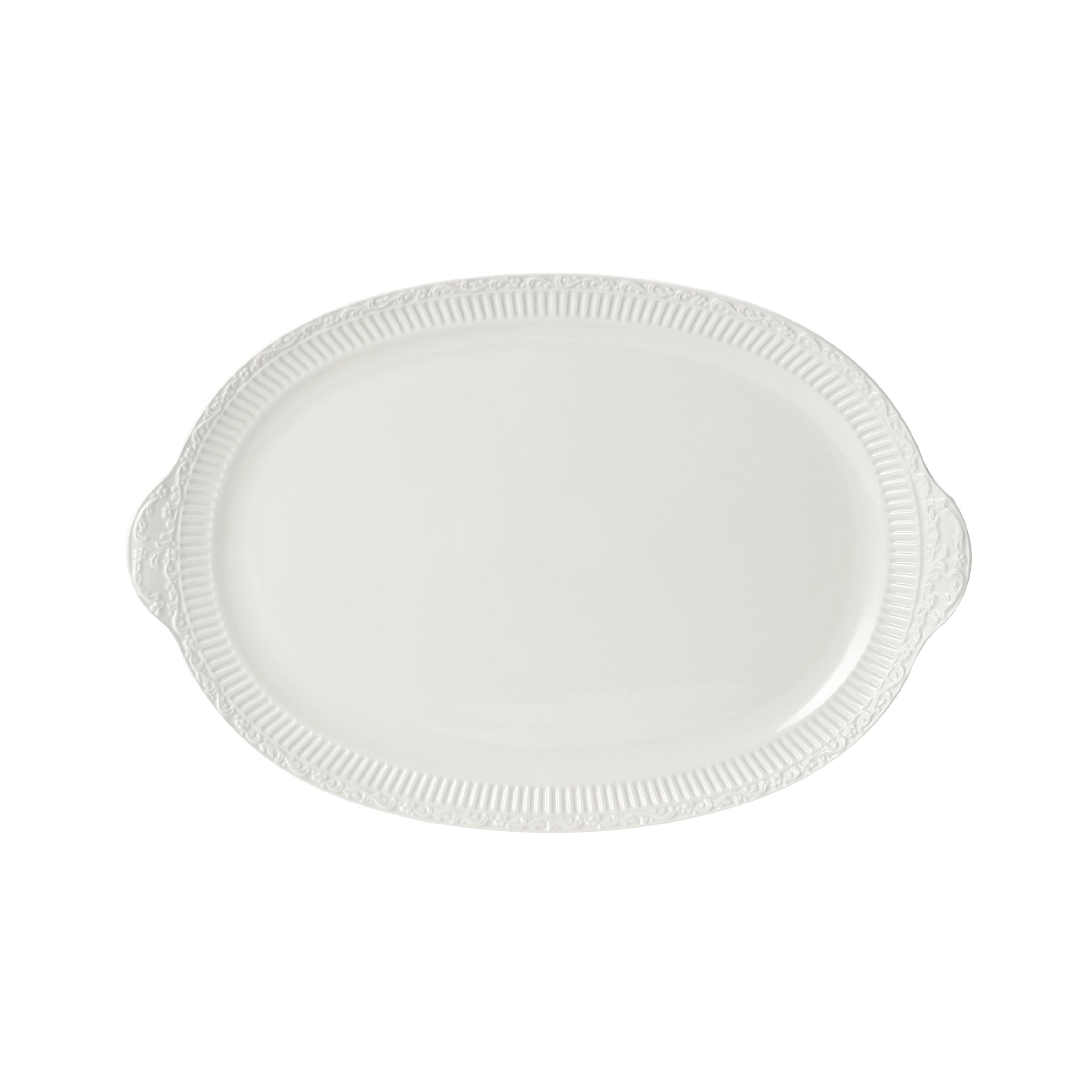 Mikasa Italian Countryside Handled Oval Serving Platter, 19.5-Inch