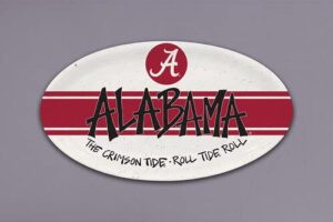 magnolia lane university of alabama the crimson tide football heavyweight melamine oval platter, 12.25-inch length, kitchen accessories