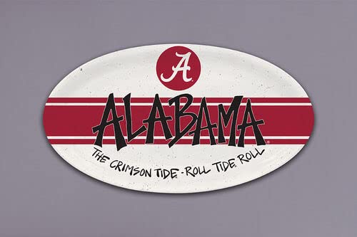 Magnolia Lane University of Alabama The Crimson Tide Football Heavyweight Melamine Oval Platter, 12.25-inch Length, Kitchen Accessories