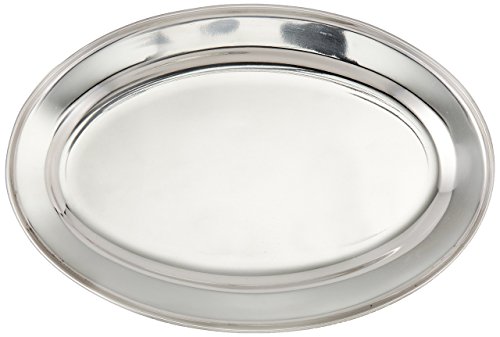 Winco Stainless Steel OPL-12 Oval Platter, 12 8.63-Inch