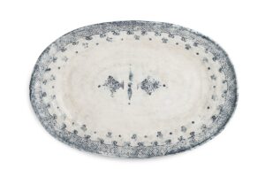 arte italica burano oval platter, large, blue