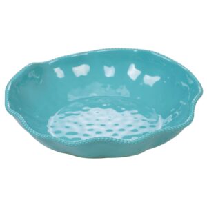 certified international perlette teal large bowl 13.75" x 2.75" servware, accessories,hostess serving