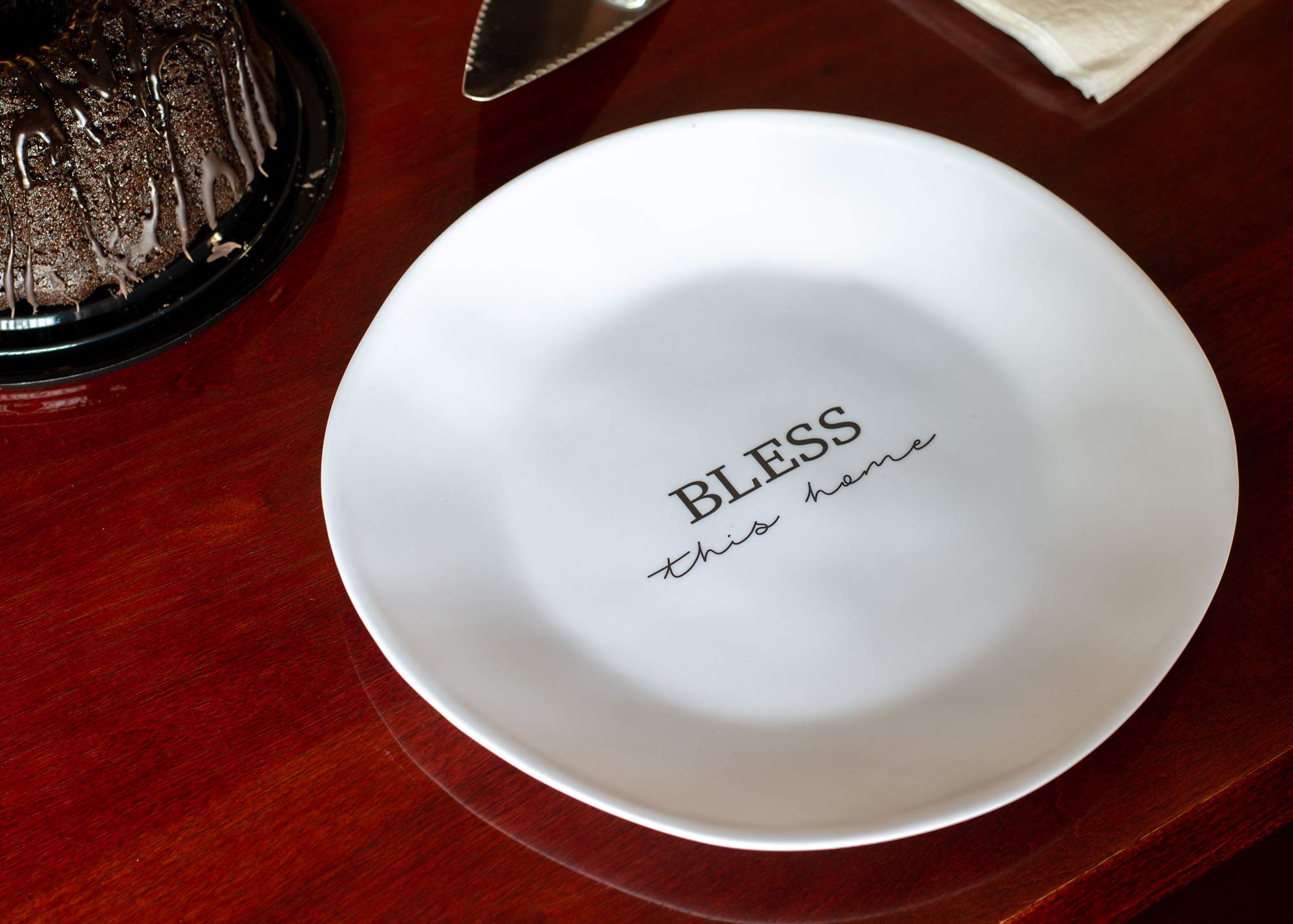 Bless this home 10.25 x 10.25 Melamine Decorative Serving Platter