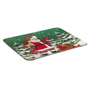 Certified International Christmas Lodge Santa Rectangular Platter, 16" X 12"