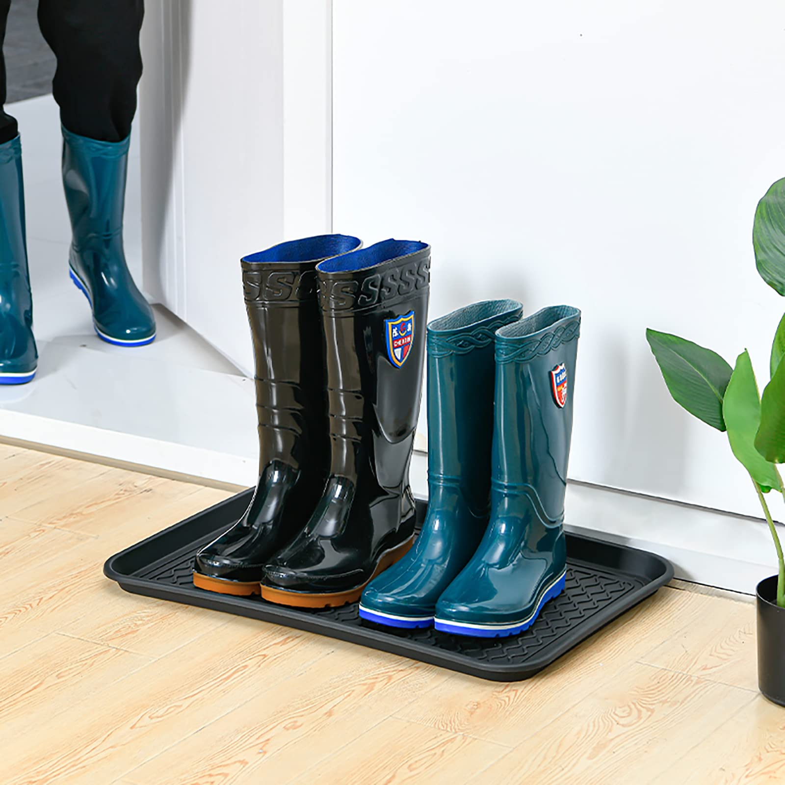 Boot Tray for Entryway Indoor, 2Pack Anti-Slip Large Shoe Tray, Multi-Purpose Rubber Shoe Drip Trays for Dog and Cat Food Bowls