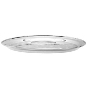 (1-PC-16) Stainless Steel Round Tray Swirl Pattern Serving Tray