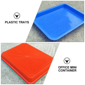 6pcs Plastic Square Plate Tray Serving Platter Plastic Storage Tray Desk Organization Art Trays for Kids Plastic Fruit Plates Serving Tray Activity Footstool Household Office